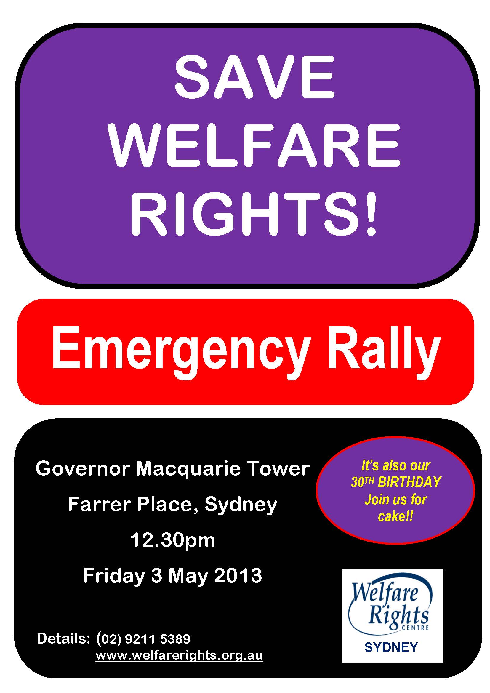 Save Welfare Rights Emergency Rally Friday 3rd May - Public Service ...